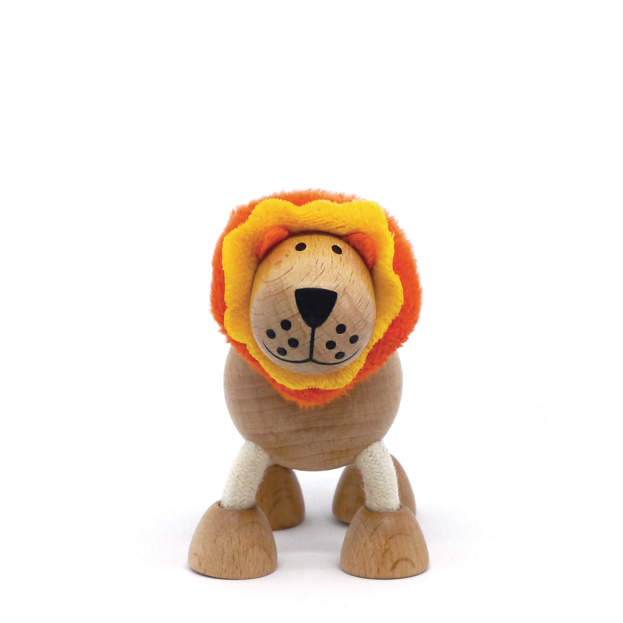 Eco Wooden and Fabric Toy: Playful Lion for Imaginative Adventure – Anamalz
